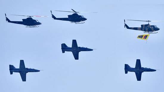 Independence Day fly-past... - Caption Story | Daily Mirror